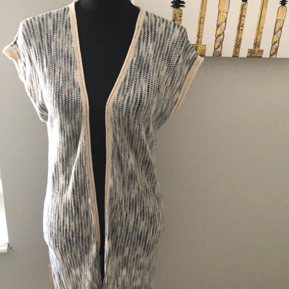 Knox Rose | Sweaters | Knox Rose Sweater Duster Blue And Cream With ...